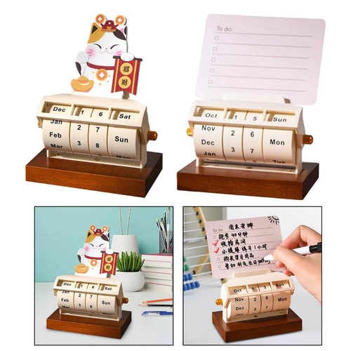Table Calendar Rotary Calendar Artwork Home Ornaments Portable Daily ...