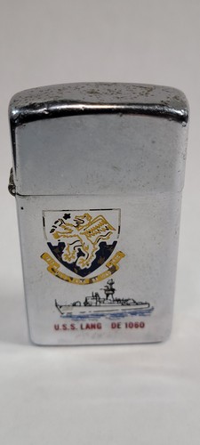 Vintage Zippo Lighter Case Only Navy USS Lang DE 1060 | eBay