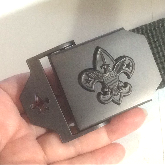 Boy Scouts of America One Size Green Woven Belt BSA Logo Metal Clasp ...