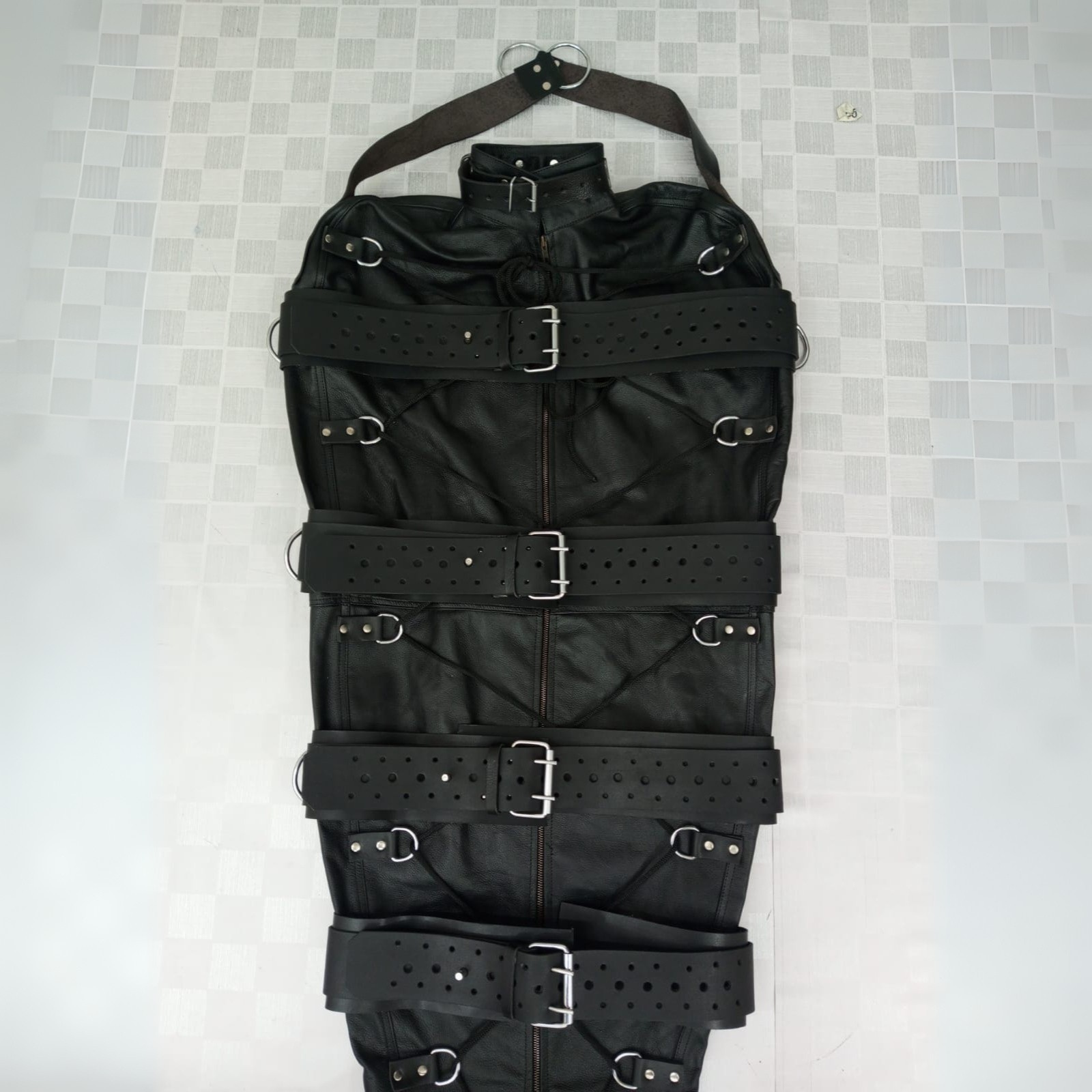 Genuine Leather Bondage Mummy Sleepsack with Belts Full Body Restraint ...