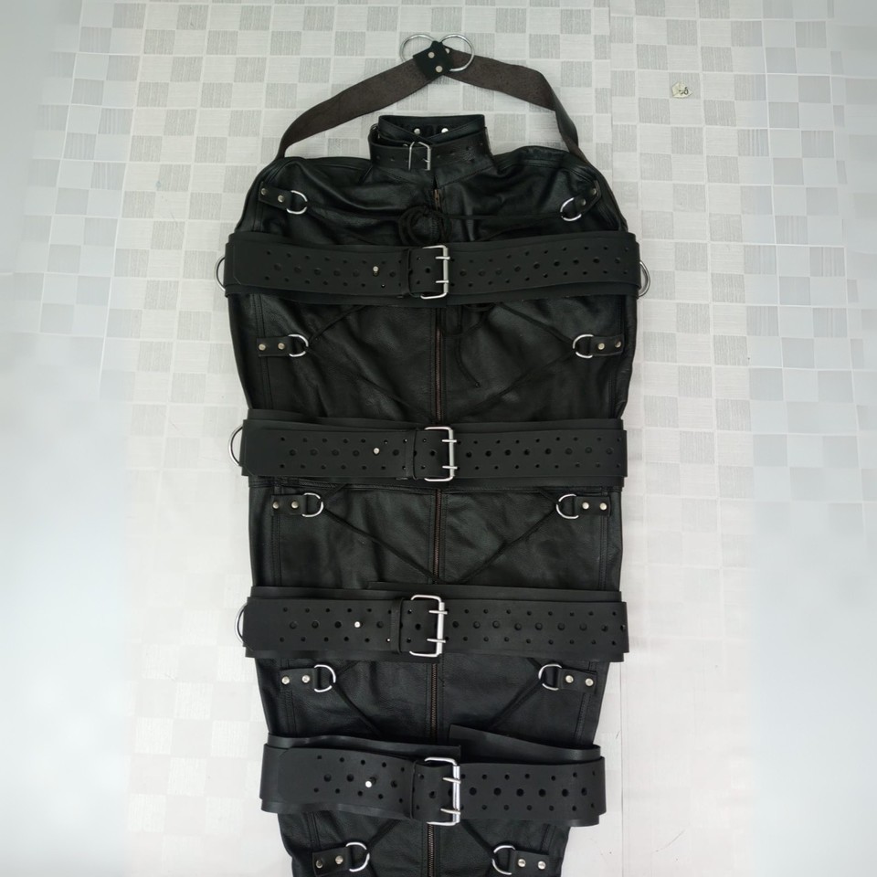 Genuine Leather Bondage Mummy Sleepsack with Belts Full Body Restraint ...