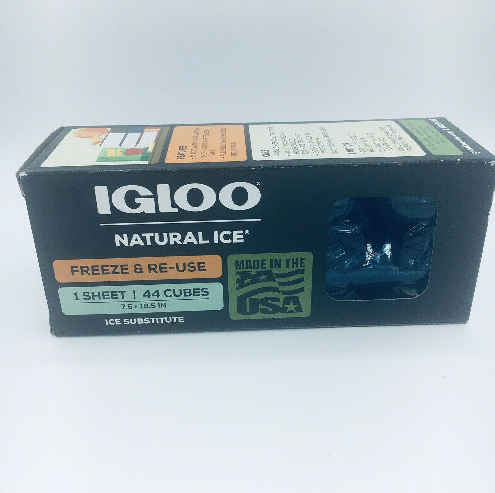 Igloo MaxCold Natural Ice Substitute Sheet 18.50" X 7.5" W/ 44 Cubes | eBay