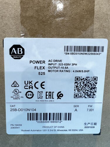 AB 25B-D010N104 PowerFlex 525 4kw 5HP AC Drive 25BD010N104 Spot Goods# ...