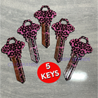 5X-DIVA PINK LEOPARD KEYS Uncut NEW House Key Blanks HOUSE SCHLAGE SC-1 ...