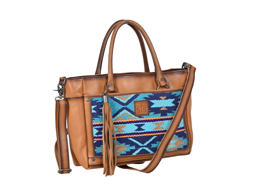 STS Ranchwear Womens Mojave Sky Multi-Color Leather Satchel Bag OS | eBay