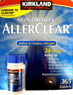 Kirkland Signature Non-Drowsy AllerClear Loratadine 10 mg 365 Tabs ED ...