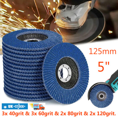 5" 125mm Zirconia Flapper Wheels Metal Sanding Grinding Angle Grinder ...