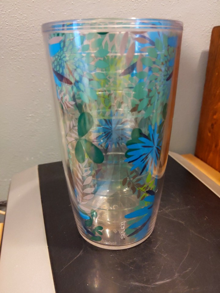 Tervis 16 Ounce Tumbler Green And Blue Flowers | eBay