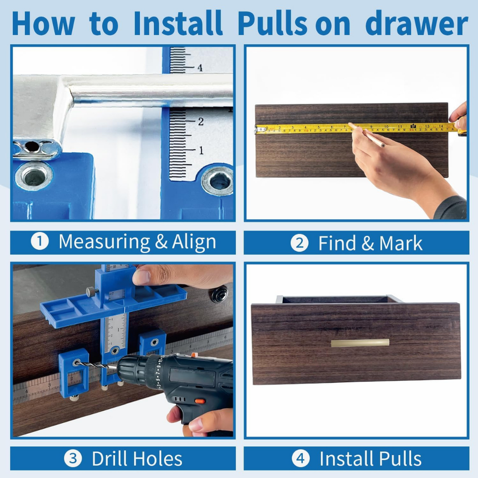 Cabinet Hardware Jig Drawer Pull Jig Template Tool Set USA | eBay