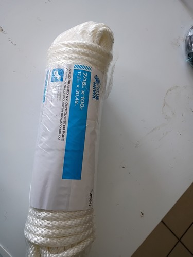 BLUE HAWK 7/16" X 100' SOLID BRAID SYNTHETIC ROPE-0349280 | eBay