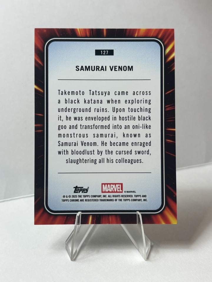 2025 Topps Chrome Marvel SAMURAI VENOM #127 Gold Refractor /50 1st ...