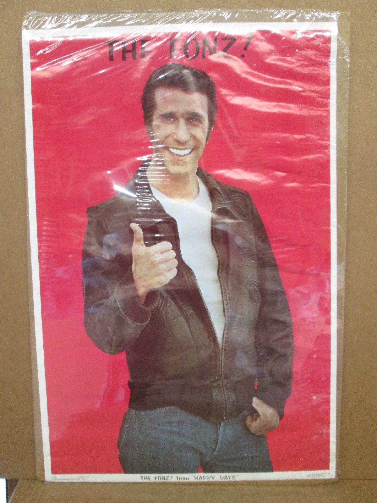 Vintage 1976 The Fonz! from Happy days tv show poster water damaged ...