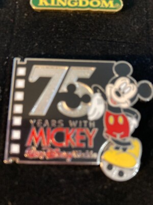 WALT DISNEY WORLD 75 YEARS PIN WITH MICKEY MOUSE FILMSTRIP 1.5"IN X 1. ...