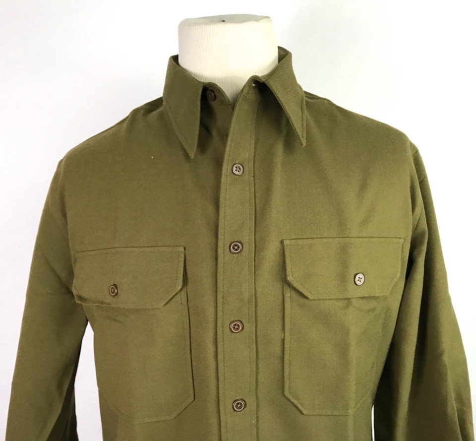 WWII US ARMY INFANTRY M1937 M37 COMBAT FIELD WOOL SHIRT-SIZE 3 (42-44R ...