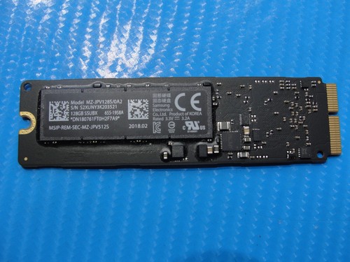 MacBook Air A1466 Samsung 128GB SSD Solid State Drive MZ-JPV128S/0A2 ...