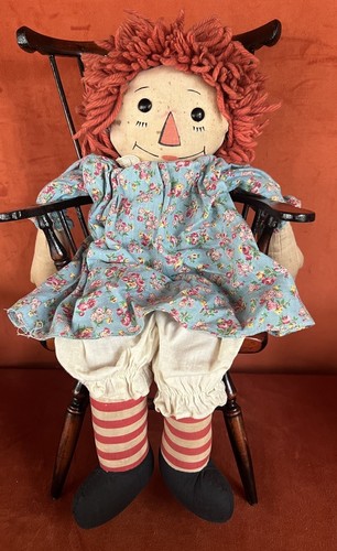 Darling Vintage Georgene Raggedy Ann Cloth Doll W/ Black Outlined Nose ...