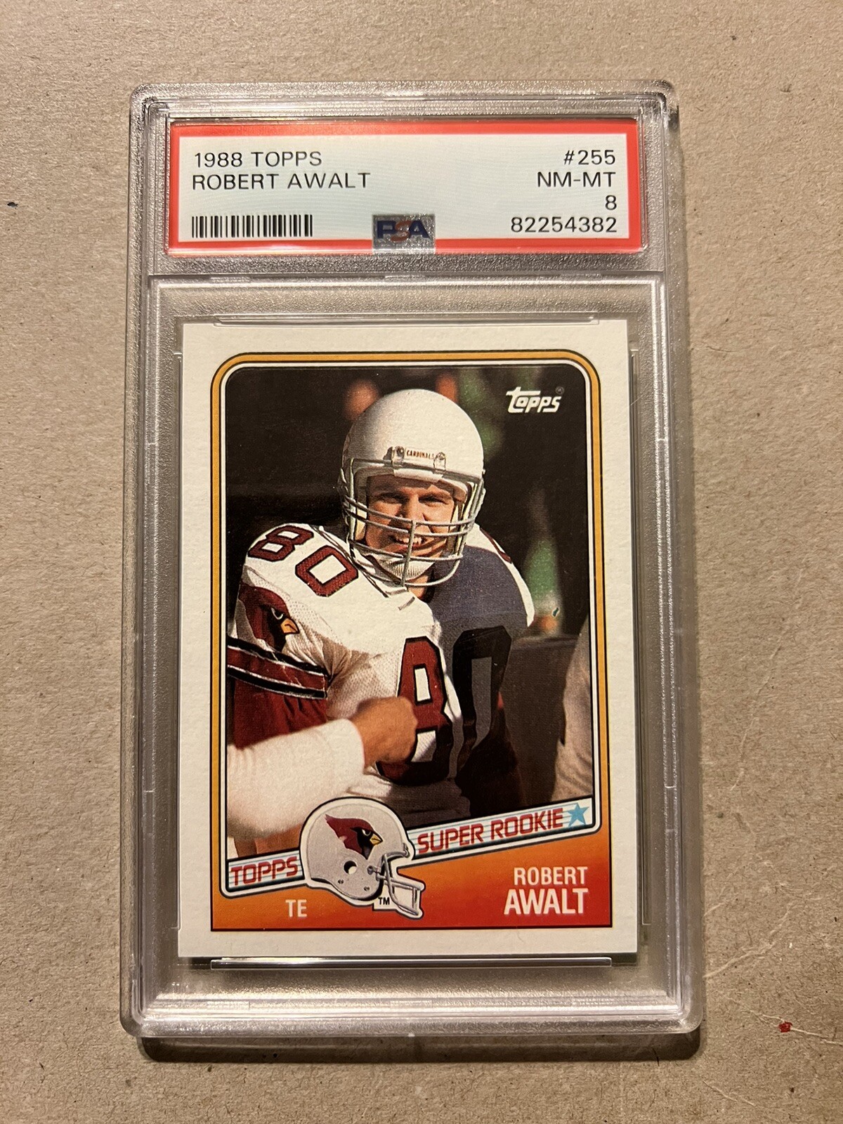 1988 TOPPS #255 ROBERT AWALT PSA 8 PHOENIX CARDINALS SAN DIEGO ST ...