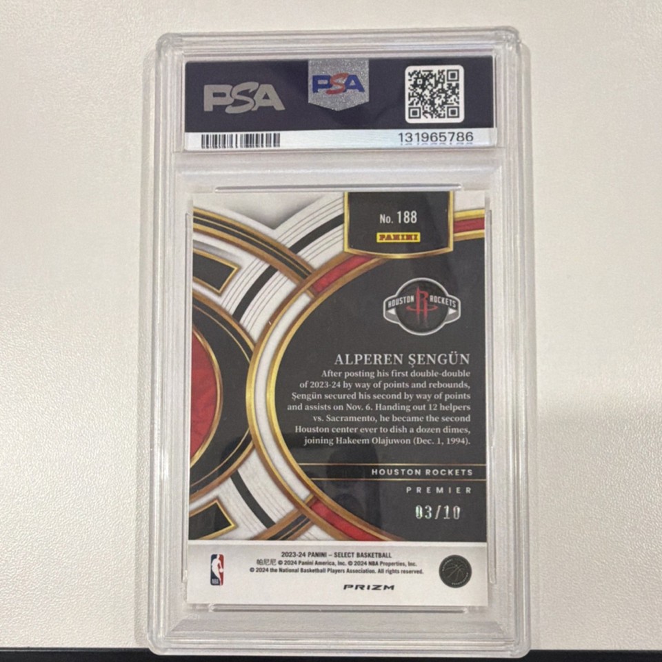 Panini 2023 Select Alperen Sengun Gold Cracked Ice #188 PSA 10 Premier ...