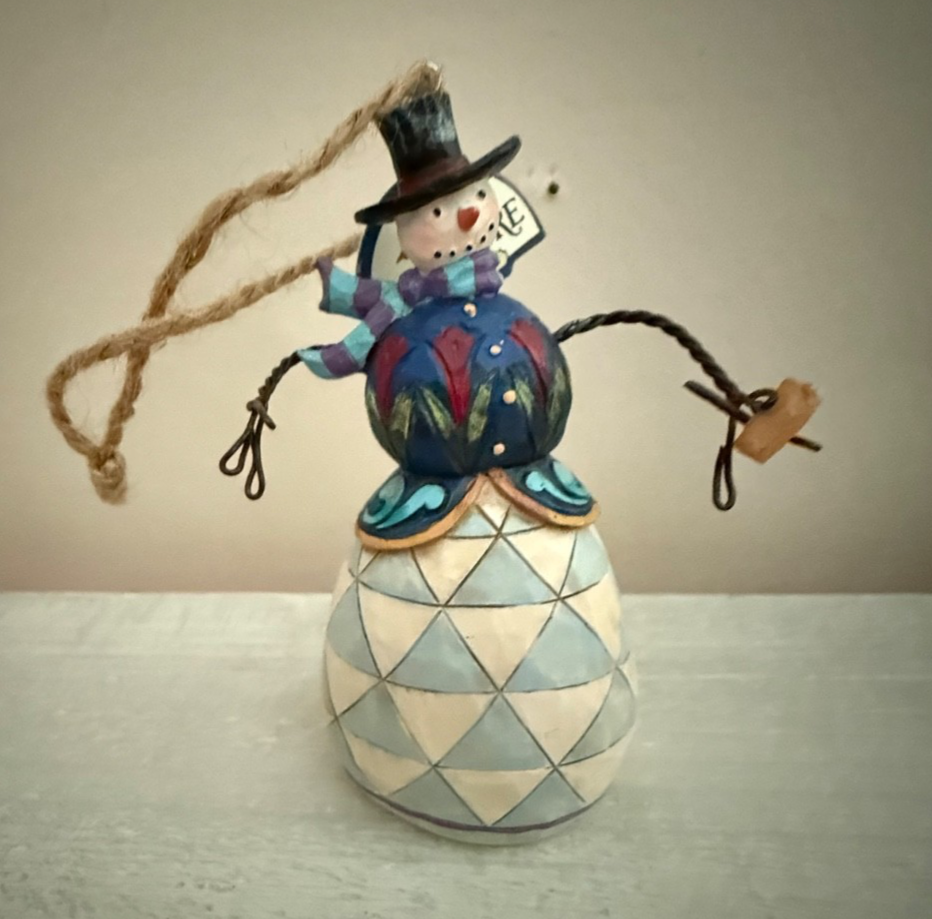 2010 Jim Shore Snowman Ornament with corn cob pipe and scarf Heartwood ...