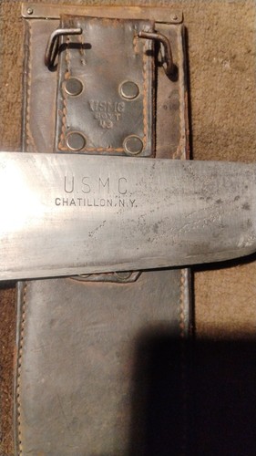 Very Rare 1943 USMC Bolo Knife W/ Pointed Tip Blade Design In Amazing ...