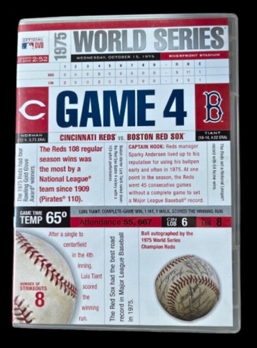 Cincinnati Reds Vs. Boston Red Sox 1975 World Series Game 4 DVD - Pete ...