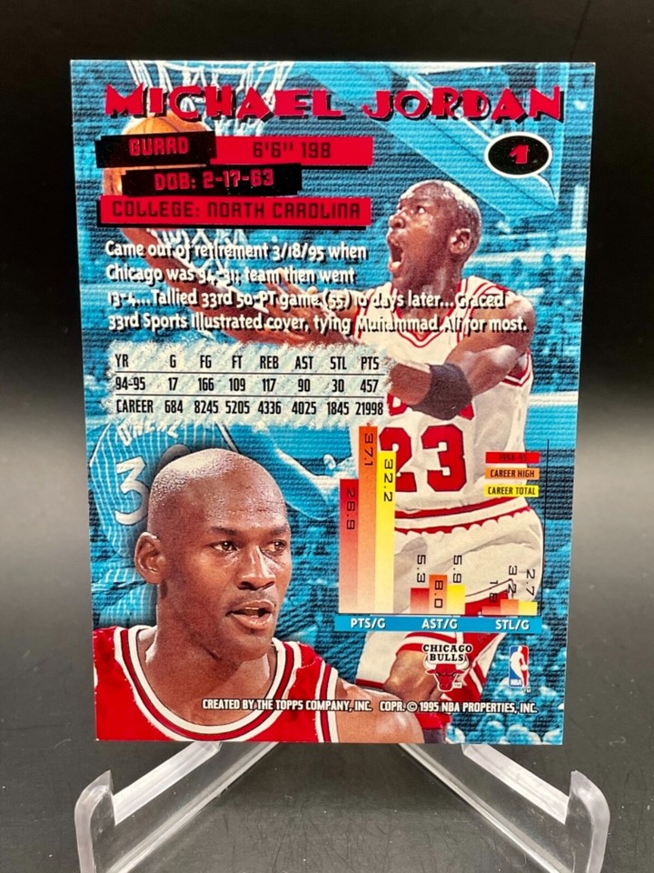 1995 Topps Stadium Club Michael Jordan #1 Chicago Bulls trading card | eBay