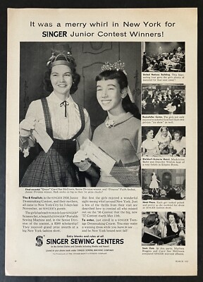1957 Singer Sewing Centers New York Junior Contest Winners B&W Vintage ...