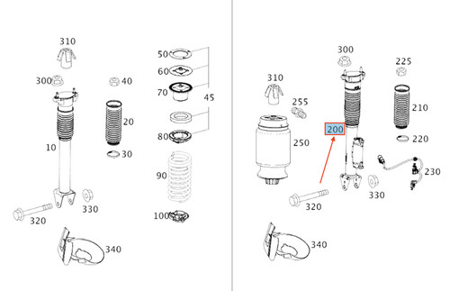 NEW MERCEDES-BENZ GLE C292 REAR SHOCK ABSORBER A2923201600 GENUINE | eBay
