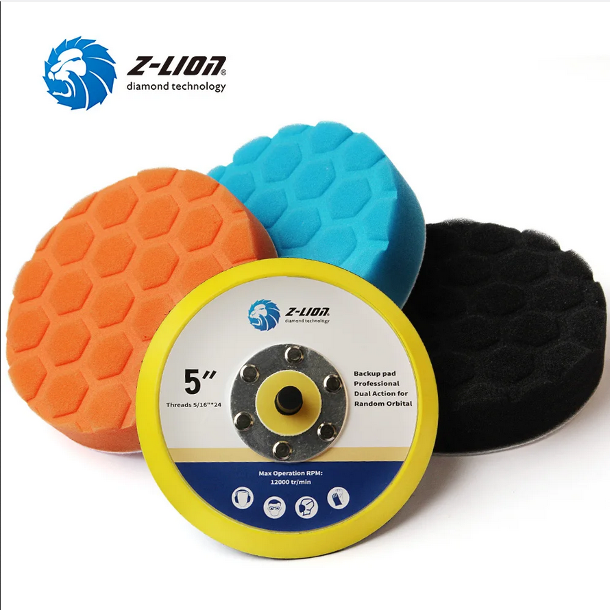 Z-lion 4 Piece 3“4” 5“ Automotive Sponge Polishing Pad Set with 5/16 ...