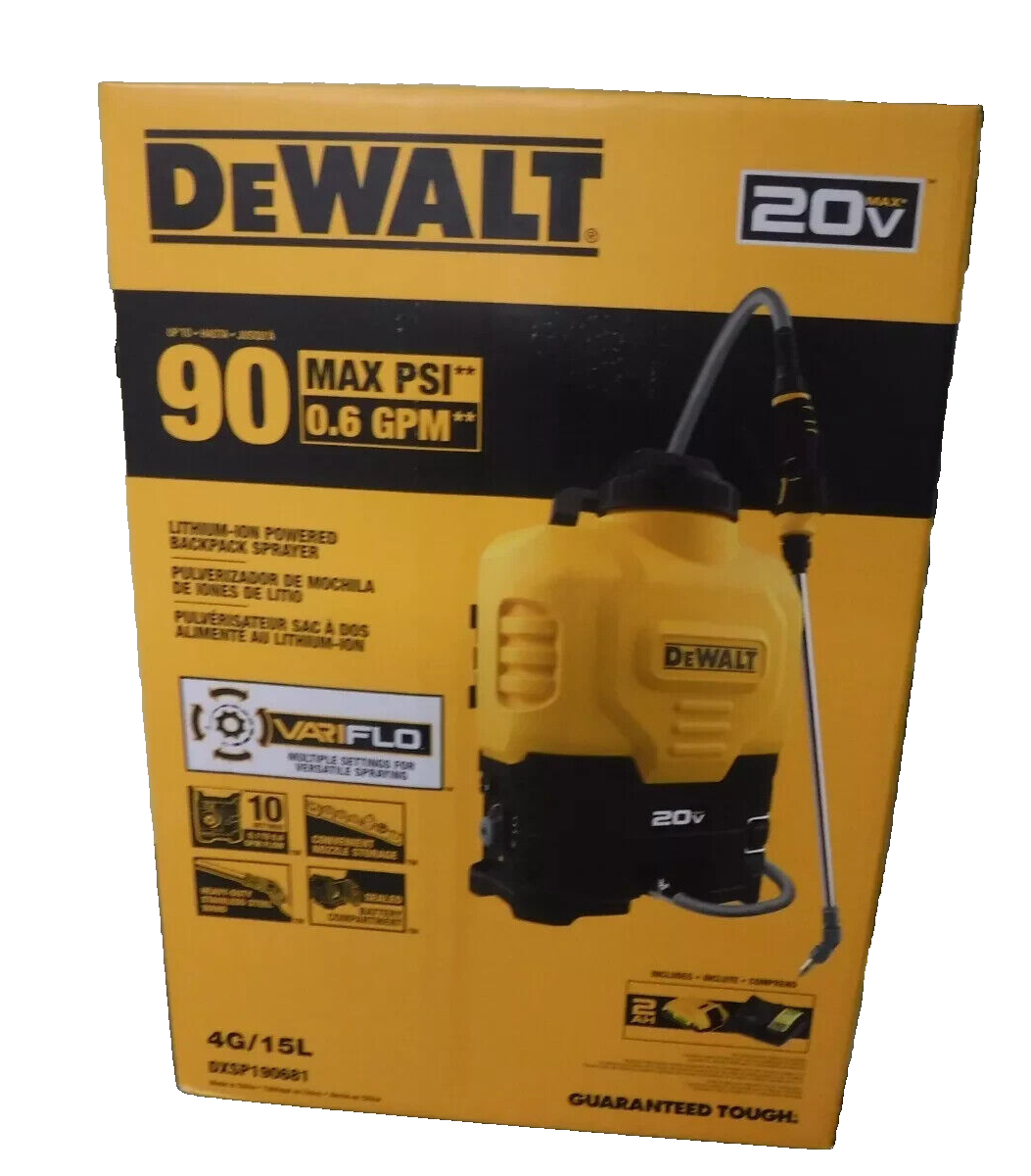 DEWALT DXSP190681 4 Gal Backpack Sprayer includes battery & charger ...