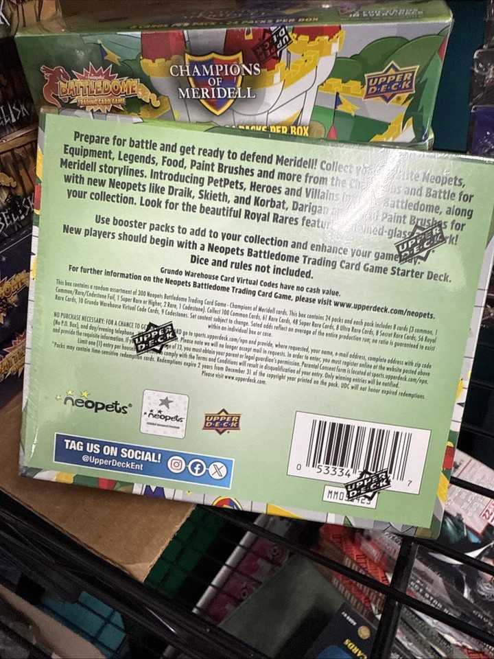 Neopets Battledome TCG: Champions of Meridell Booster Box New Sealed ...