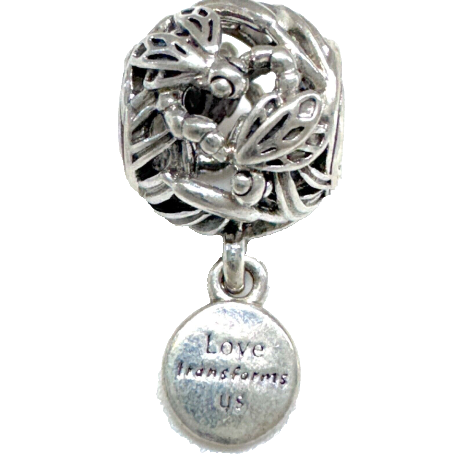 Authentic Pandora Openwork Dragonfly Love Transforms Us, Charm ...