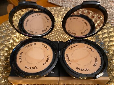 LOT OF TWO 2 BISSU PROFESSIONAL POWDER MAKEUP # 8 WHEAT NEW BEAUTY FACE ...