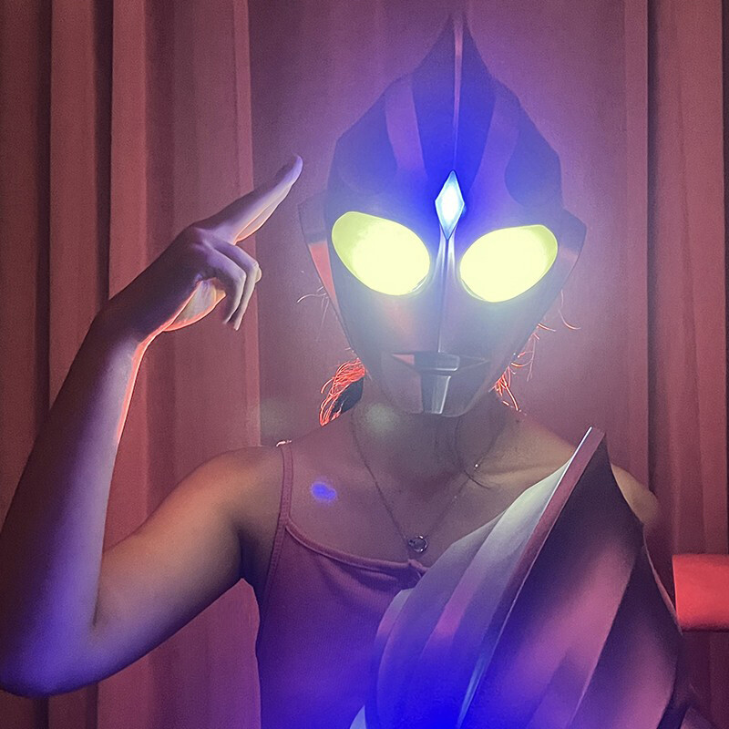 Ultraman Tiga LED Masks Cosplay Full Face Mask Headgear Kids Adult ...