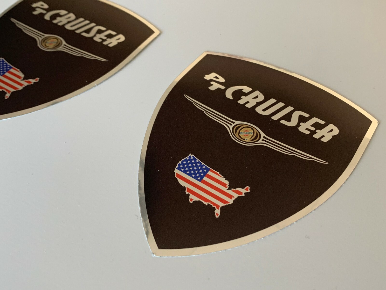 2 autocollants stickers adhésifs chrome CHRYSLER PT CRUISER (idéal ...