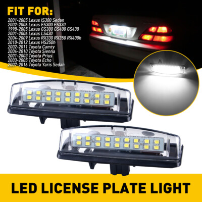 2X License For Plate LED Light Toyota Camry 2002-2011 2004-2010 Toyota ...