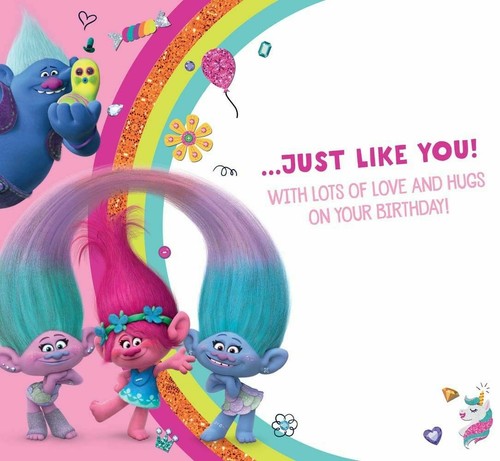 Official TROLLS BIRTHDAY CARDS or Gift Wrap Relations 4th 5th 6th 7th ...