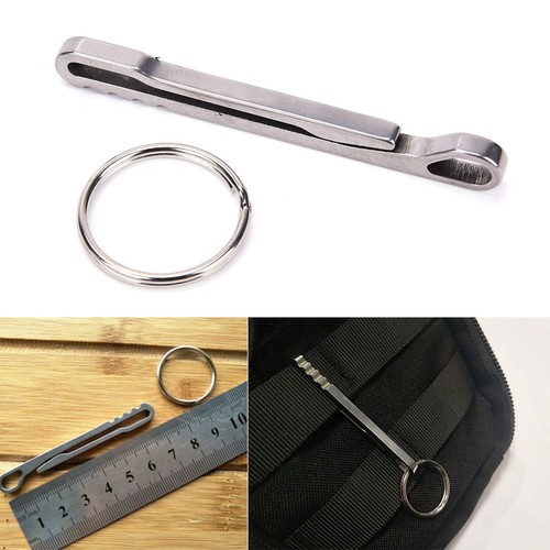 Stainless steel Pocket Suspension Clip EDC Keys Tools Keychain Load ...