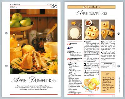 Apple Dumplings #46 Hot - Simply Delicious 1992 IMP Ltd Recipe Card ...