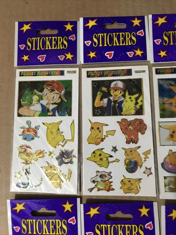VINTAGE POKEMON STICKERS LOT 1999 HOLOGRAPHIC PRISM SUPER RARE - DECAL ...