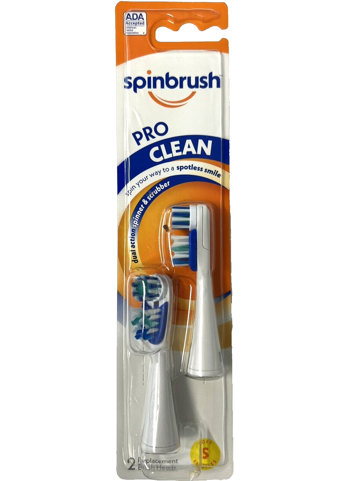 NEW 6 Spinbrush Pro Clean Replacement SOFT Brush Heads (12 Total) FAST ...