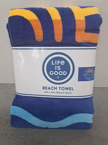 Life is Good Sun & Sea Beach Towel, 34 in x 64 in | eBay