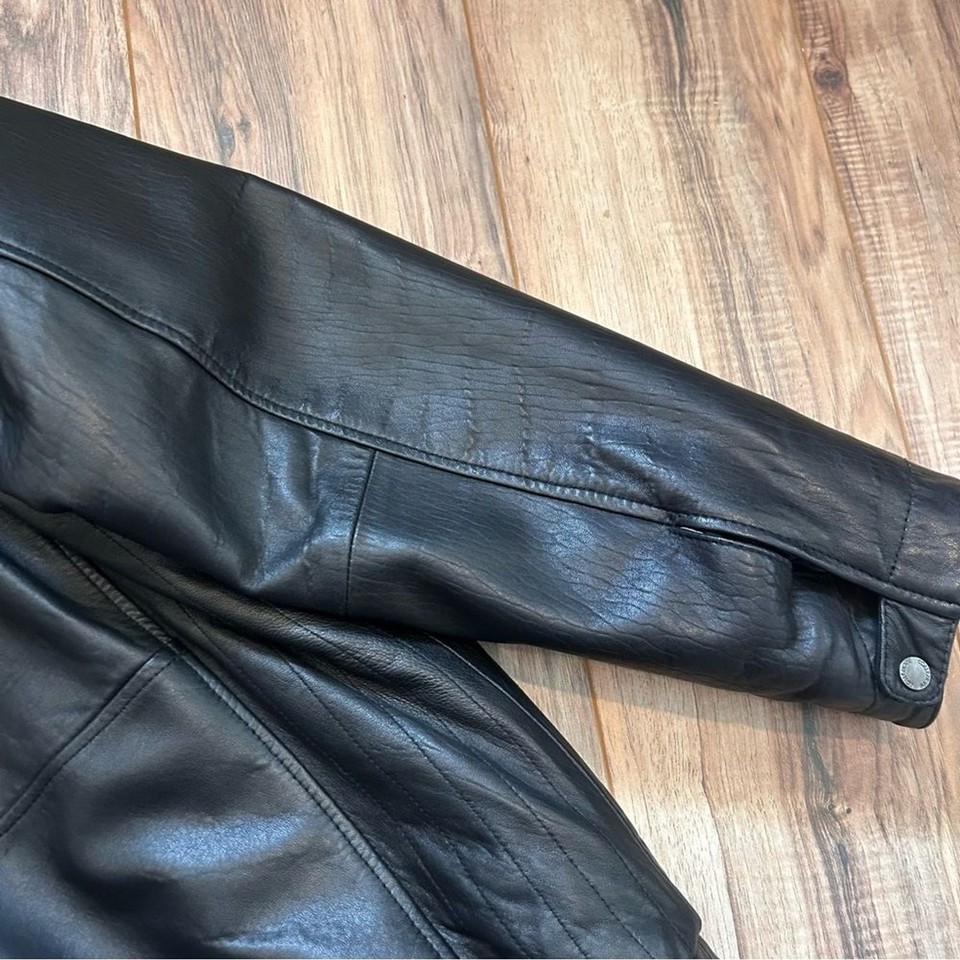 Collezione Men’s Black Genuine Leather Bomber Jacket 3XLT • Vintage ...