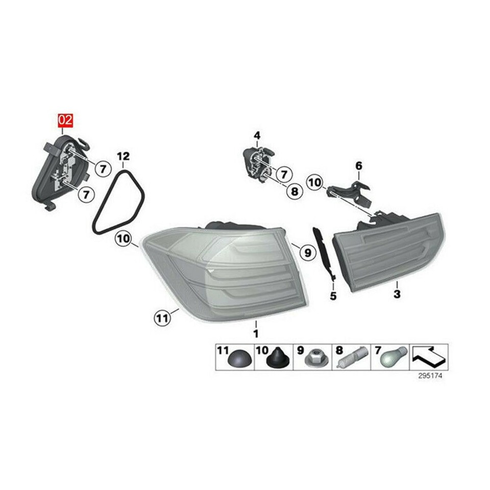 2x Left & Right Side Rear Tail Light Bulb Holder Socket For BMW F30 F80 ...