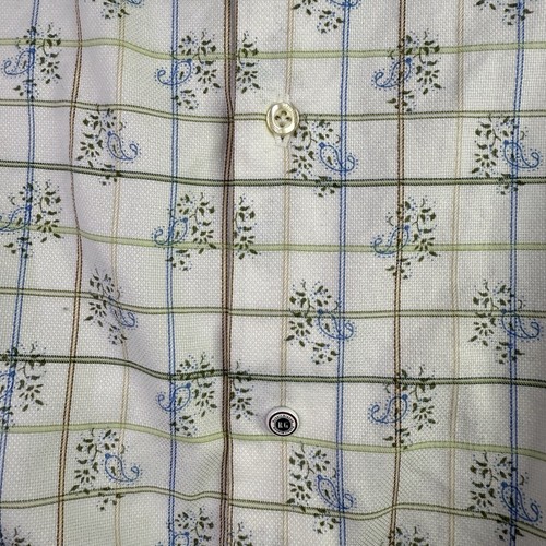 Robert Graham Shirt Men’s Medium White Checkered Paisly Long Sleeve ...