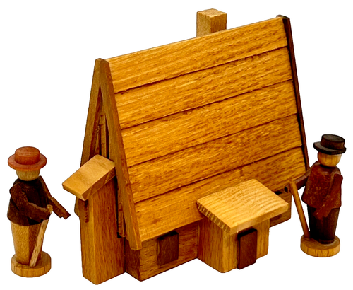 Vintage Wooden German Miniature Wooden House People Made In Germany | eBay