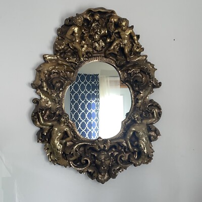 Finesse Originals Ornate Gold Mirror Cherubs Adam Eve Gothic Mythical ...