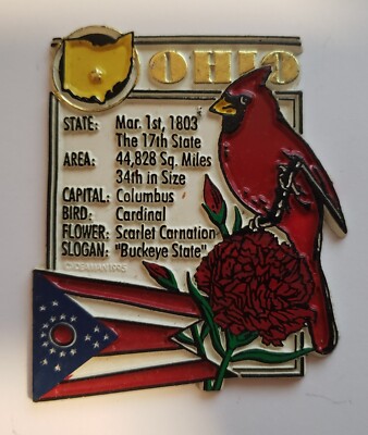 OHIO State Buckeye Fridge Magnet Souvenir Columbus Cardinal Stats | eBay