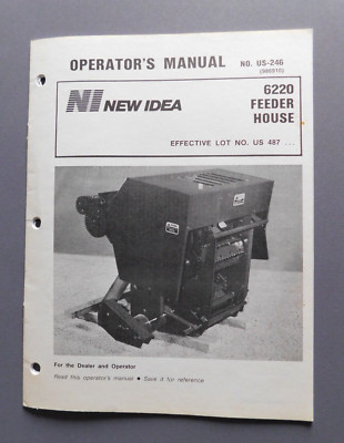 New Idea : 6220 Feeder House - 1988 Operator's Manual US-246 | eBay