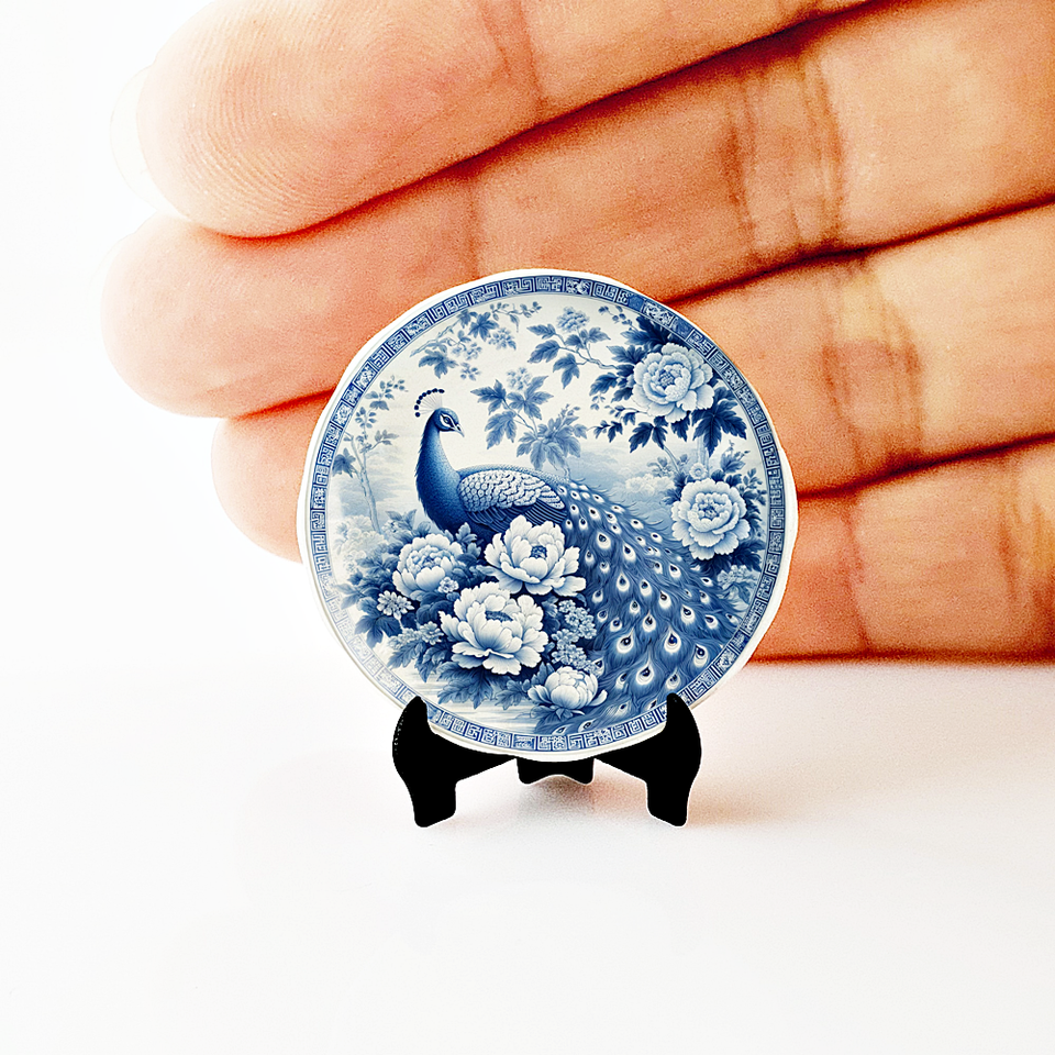 Miniatures Ceramic Delft Blue Plate Chinoiserie Collectors Dollhouse ...